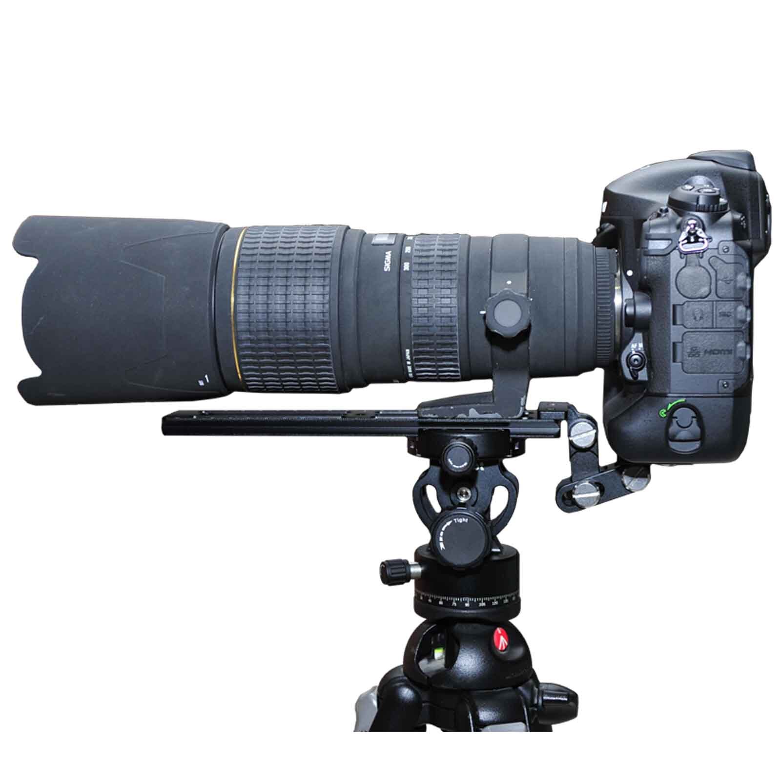 Long-Zoom Lens Bracket + Quick Release Plate for Tripod Ball Head