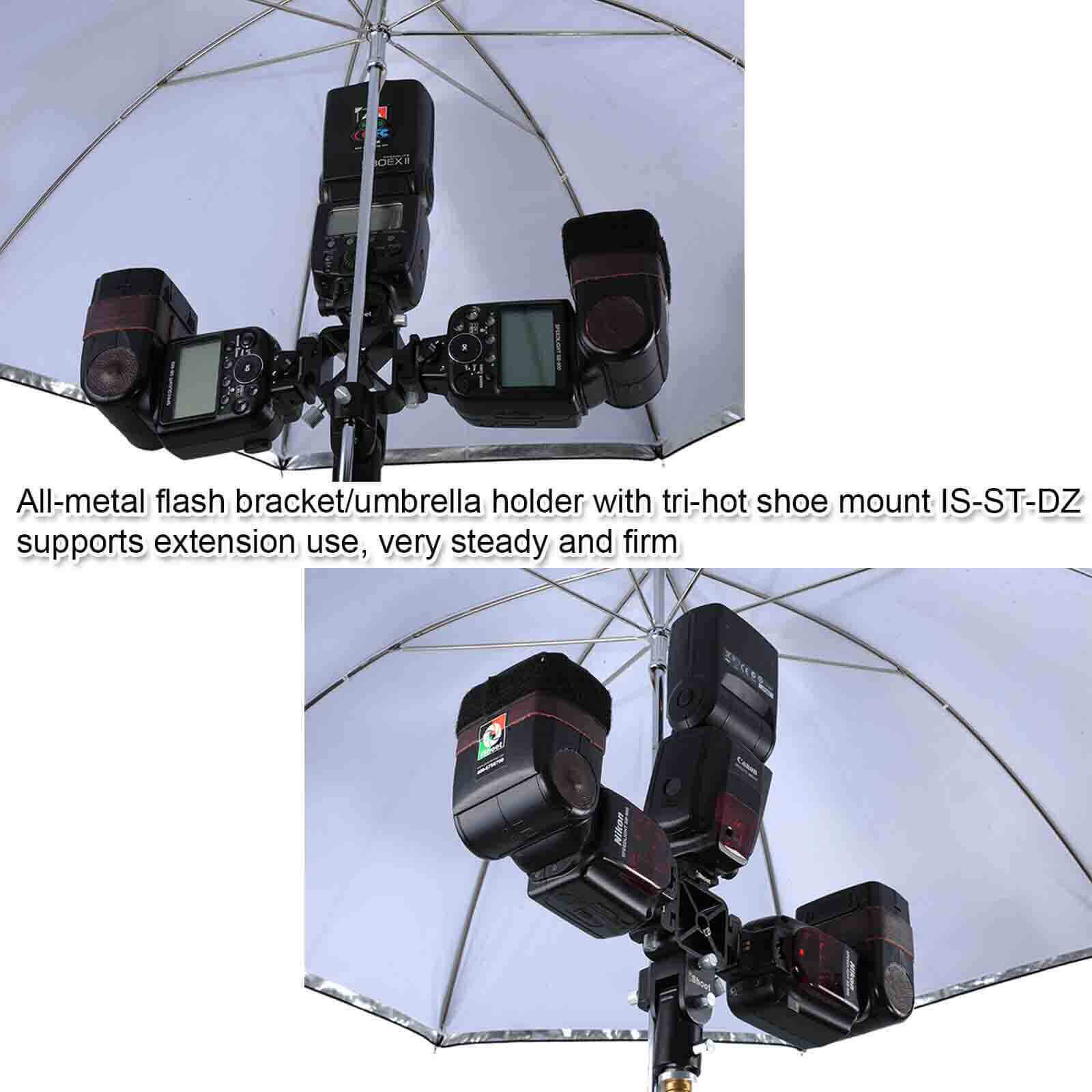 3-Hotshoe Speedlight Bracket for Flash Umbrella Softbox Diffuser
