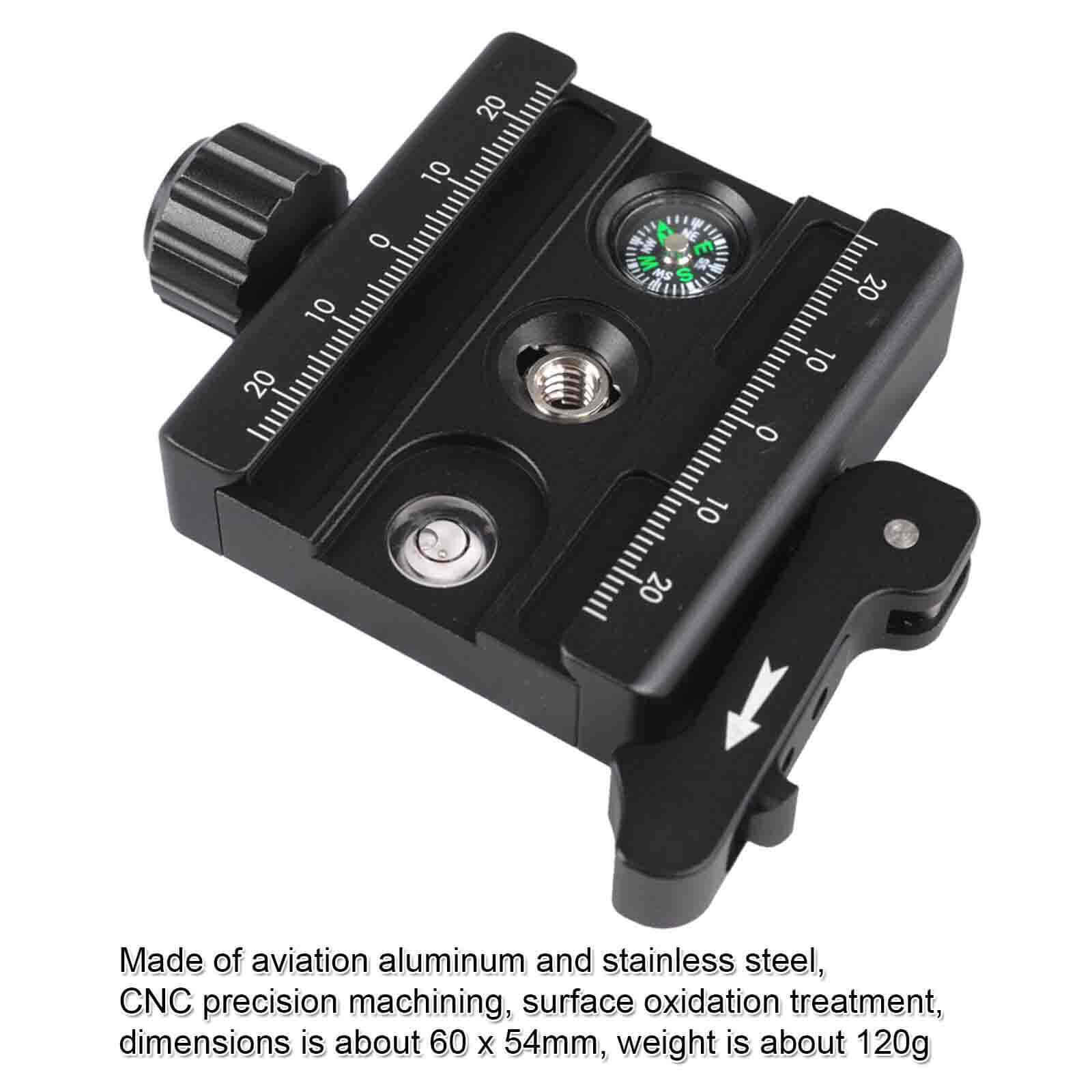 Adjustable Lever Clamp Adapter for Tripod Ballhead Quick Release Plate