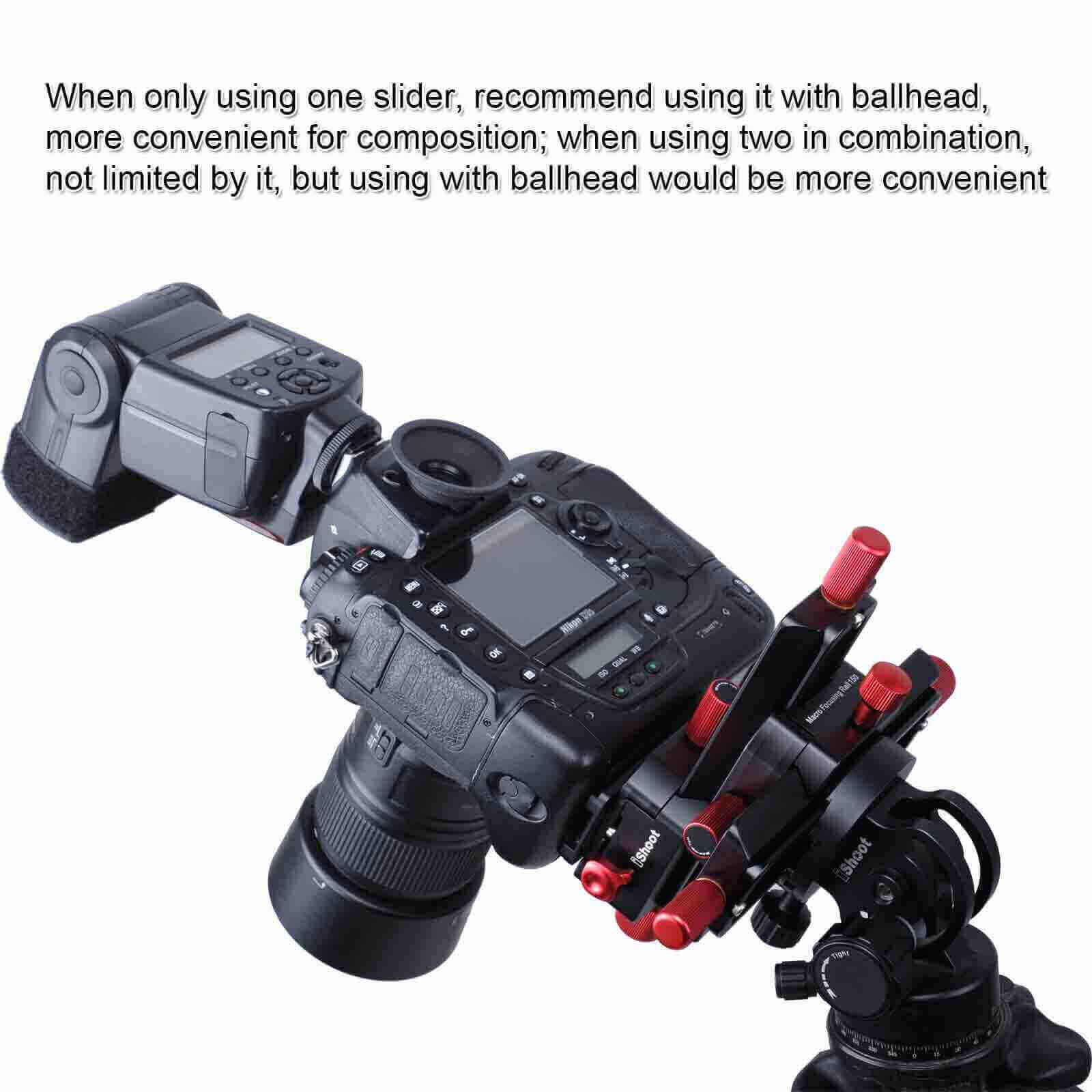 Macro Focusing Rail Slider Close-up Shooting Camera Support for Tripod Head