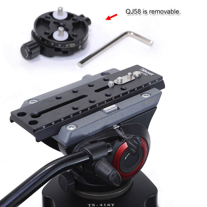 Adapter Connect Arca-Swiss Quick Release Plate to Manfrotto Fluid Head