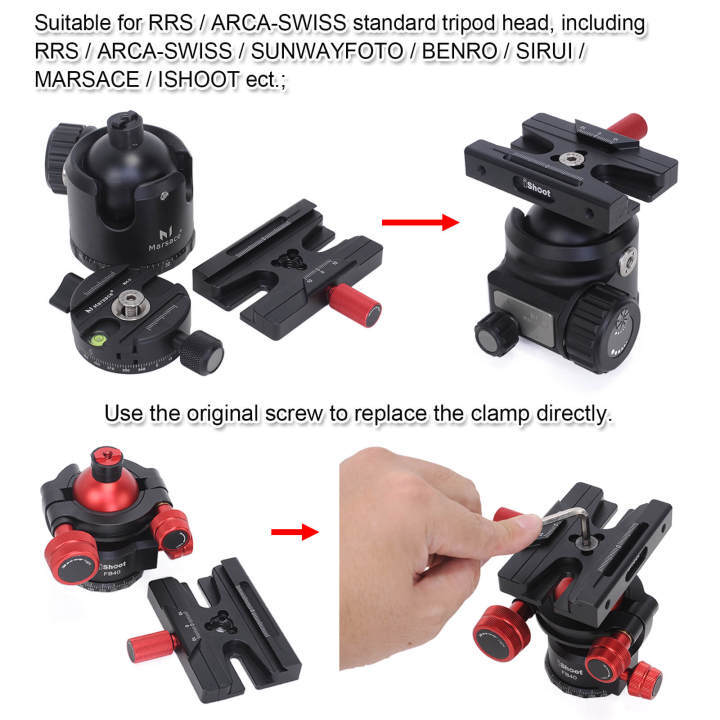 Clamp for Quick Release Plate &Tripod Head of ARCA-SWISS Manfrotto