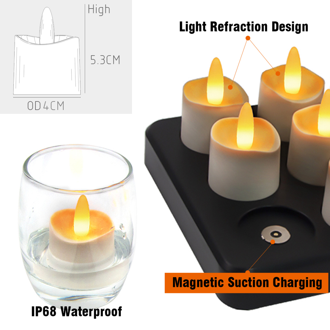 HL Rechargeable Tea Light Candles with Remote Timer, LED Tea Lights ...