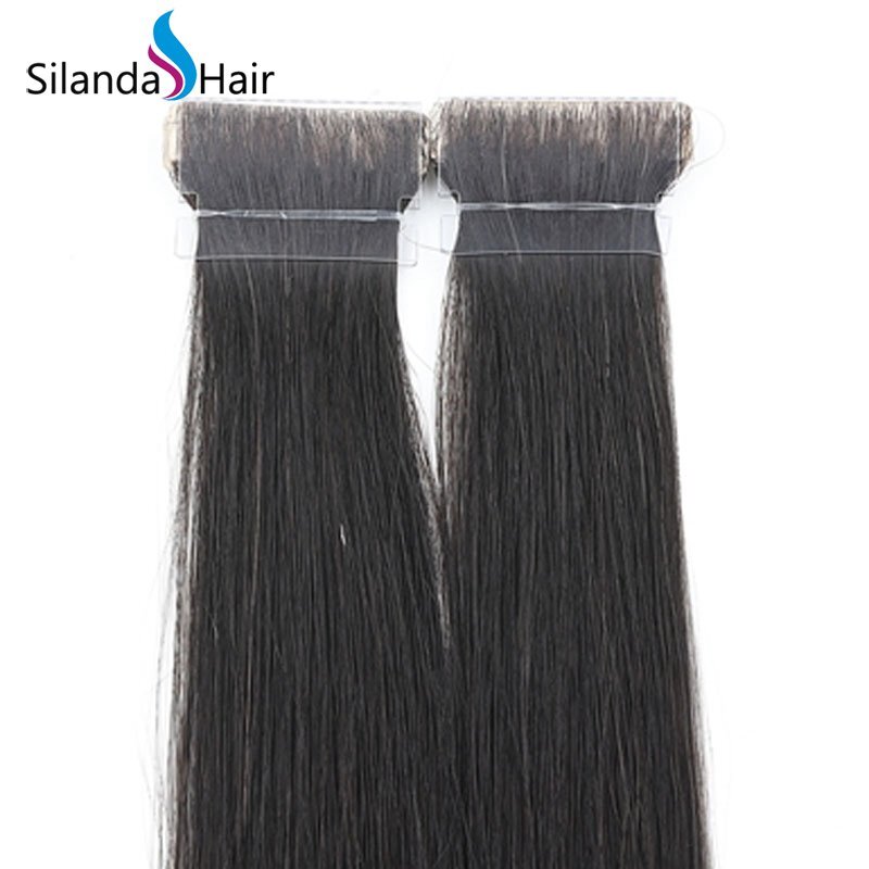 #1B PU Skin Weft Hair Extensions,Hand Made Tape Weft Hair Extensions