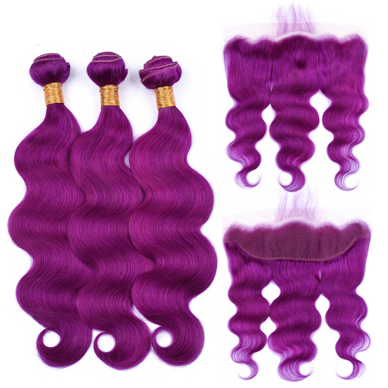 1B/4/30 Body Wave Remy Hair Ombre Hair Bundles With Lace Closure
