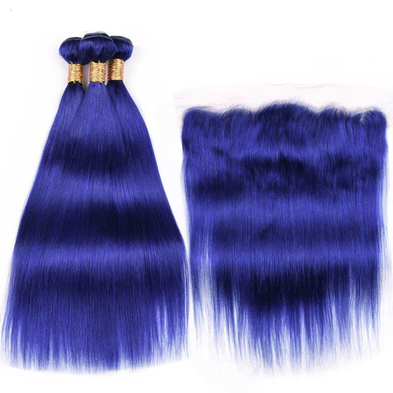 1B/Purple Body Wave Remy Human Hair Ombre Hair Bundles With Closure