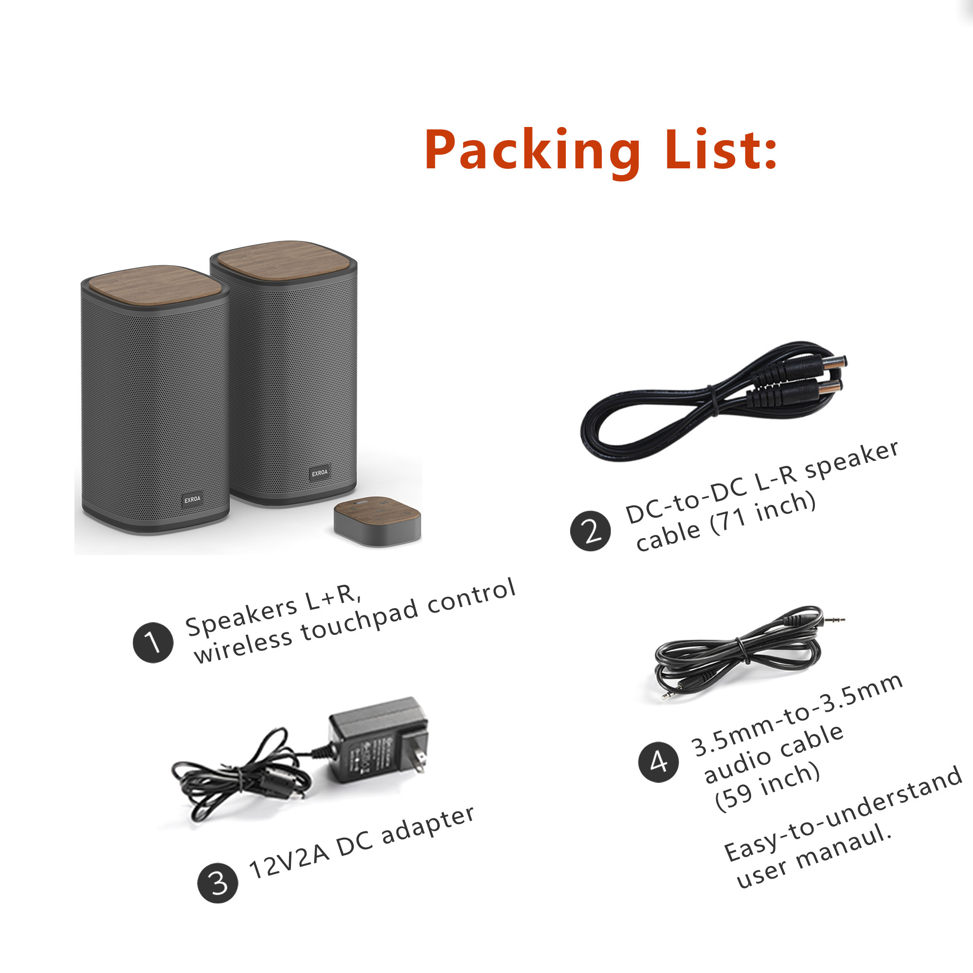 EXROA Bluetooth Computer Speakers for Desktop Laptop PC Stereo Speaker ...