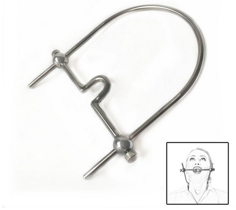 Neck Collar Open Mouth Locking Pin Stainless Steel Restraint Roleplay