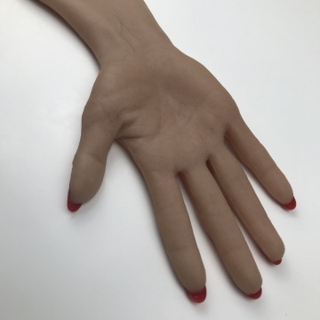 KnowU silicone gloves arm covers female arm with red nails brown nails ...