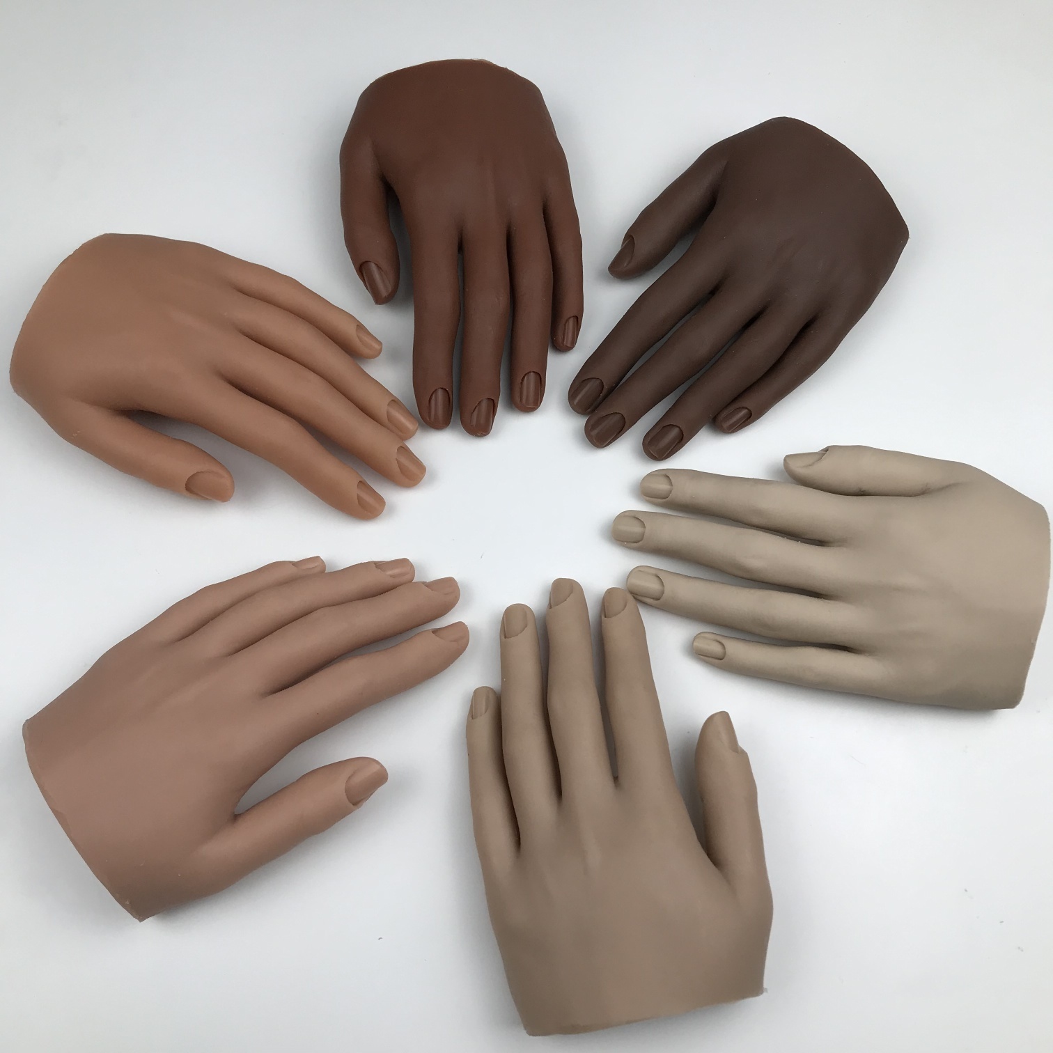 Flexible Silicone Hand for Nail Art Practice Manicure Training Jewelry ...