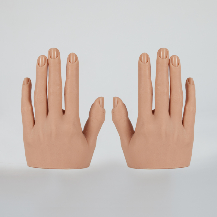 Poseable Silicone Hand for Nail Art Practice Manicure Training Jewelry ...