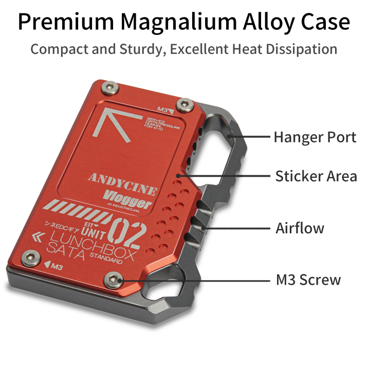 ANDYCINE LunchBox II Magnalium Case for SATA SSD to Atomos NINJA V/V+ ...