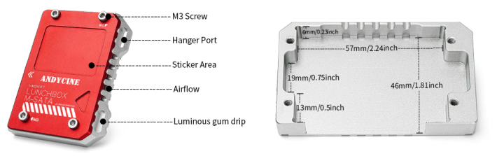 Andycine LunchBox Magnalium Case for mSATA SSD Compatible with Atomos ...
