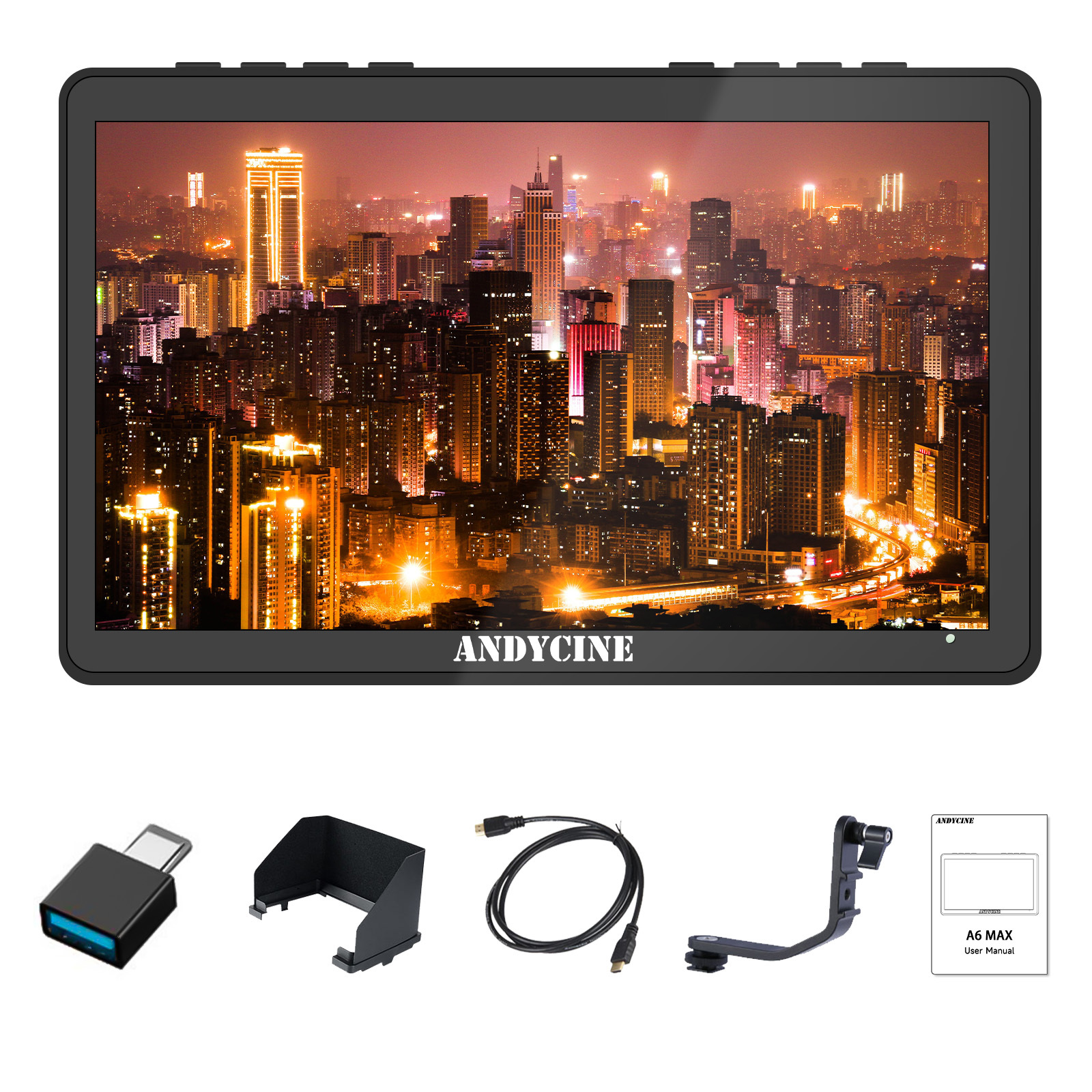 Andycine A6 Max 6 Inch Touch Screen Camera Field Monitor with F970 ...