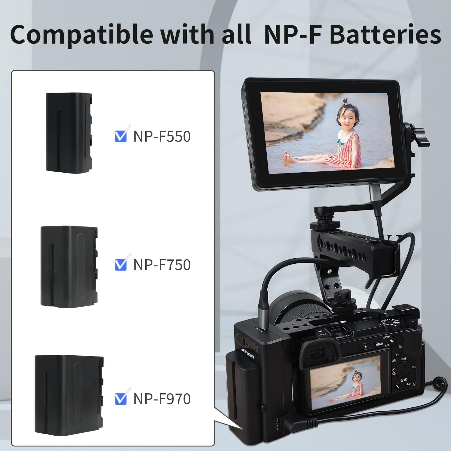 Andycine NPF-G2 Multi Function NP-F Battery Plate For Camera,Monitor ...