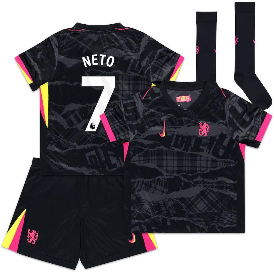 Chelsea Third Stadium Kit 2024-25 - Little Kids with Neto 7 printing