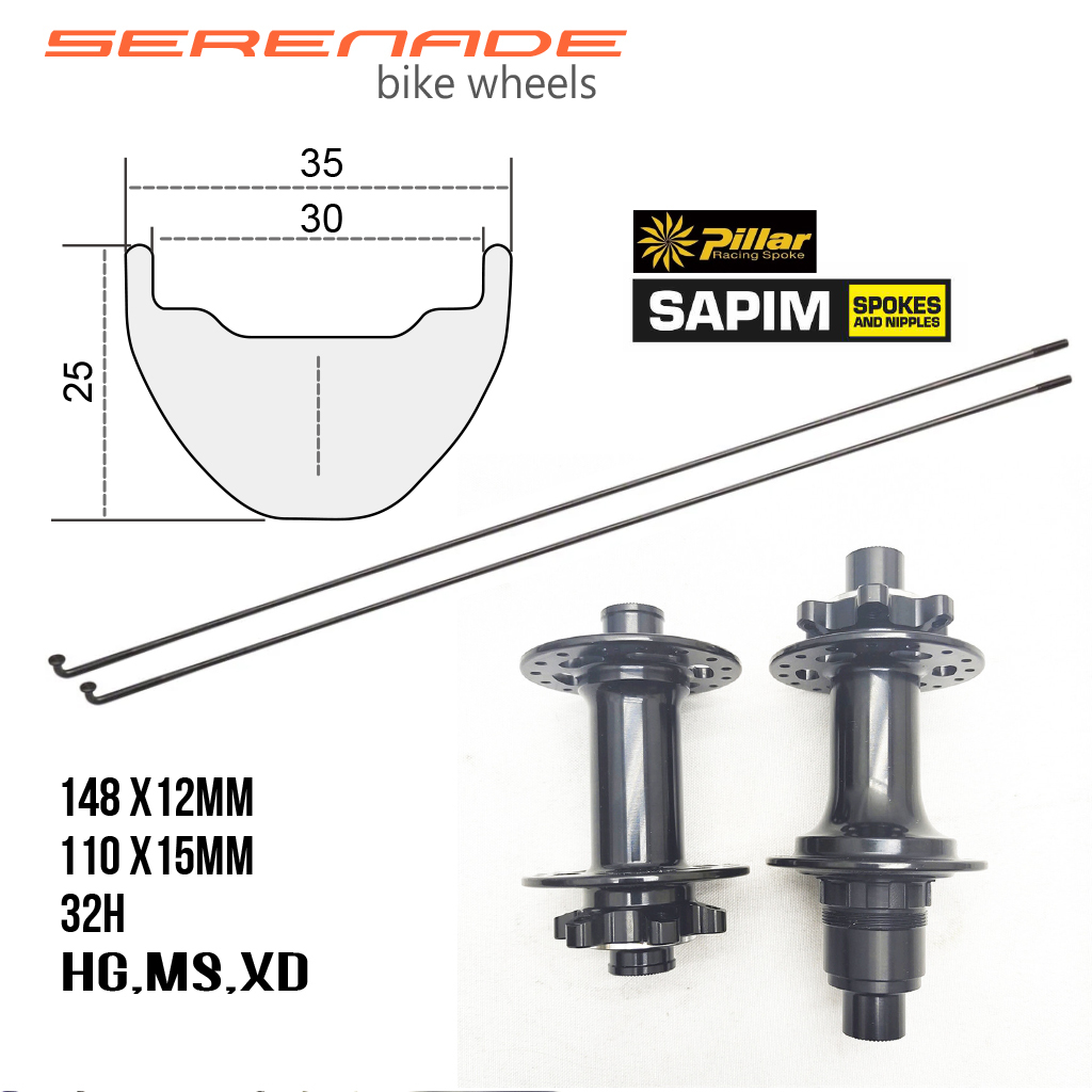 29er Mountain Bike Carbon Enduro Wheelset 35mm AM Disc Brake Wheels