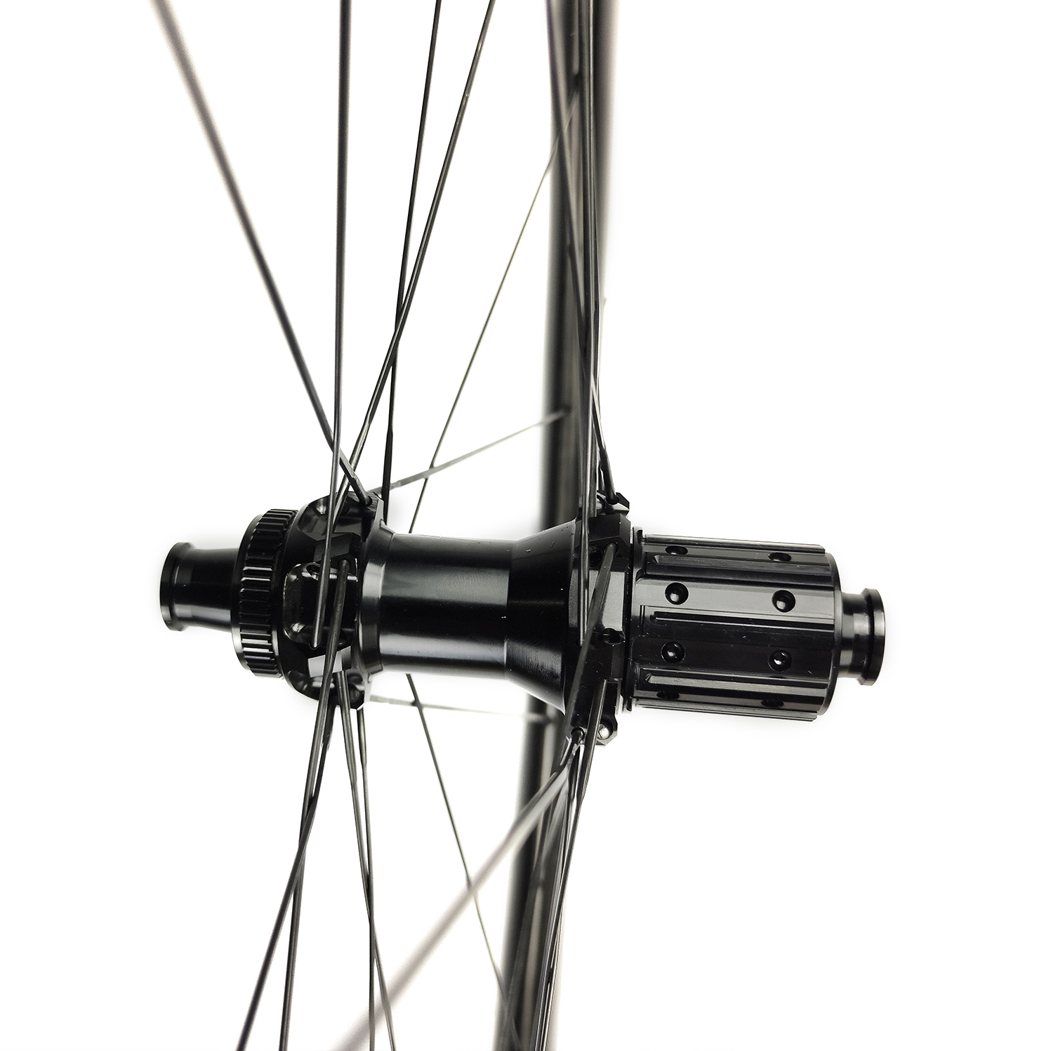 65mm Carbon Fiber Clincher Wheelset 28mm Wide Disc Brake Ratchet Hub