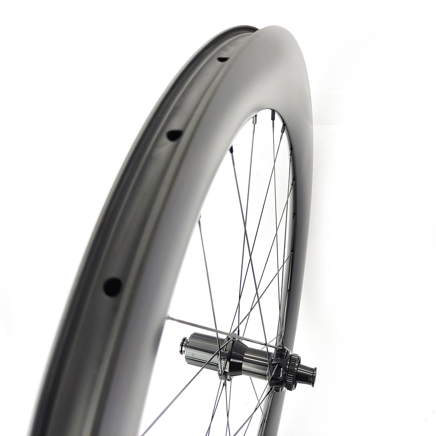 65mm Carbon Fiber Clincher Wheelset 28mm Wide Disc Brake Ratchet Hub