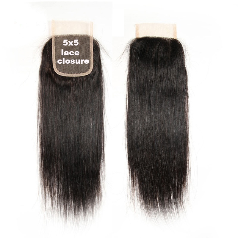 Brazilian Straight 5x5 Closure Mink Closure With Preplucked Baby Hair