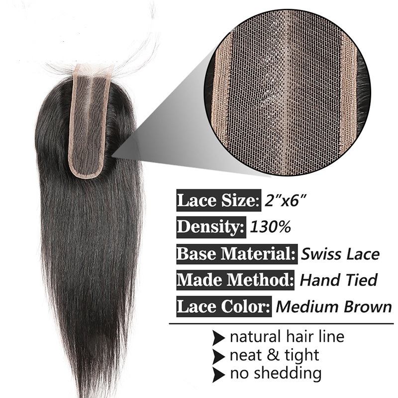 Brazilian Straight 2x6 Lace Closure Deep Part Mink Closure