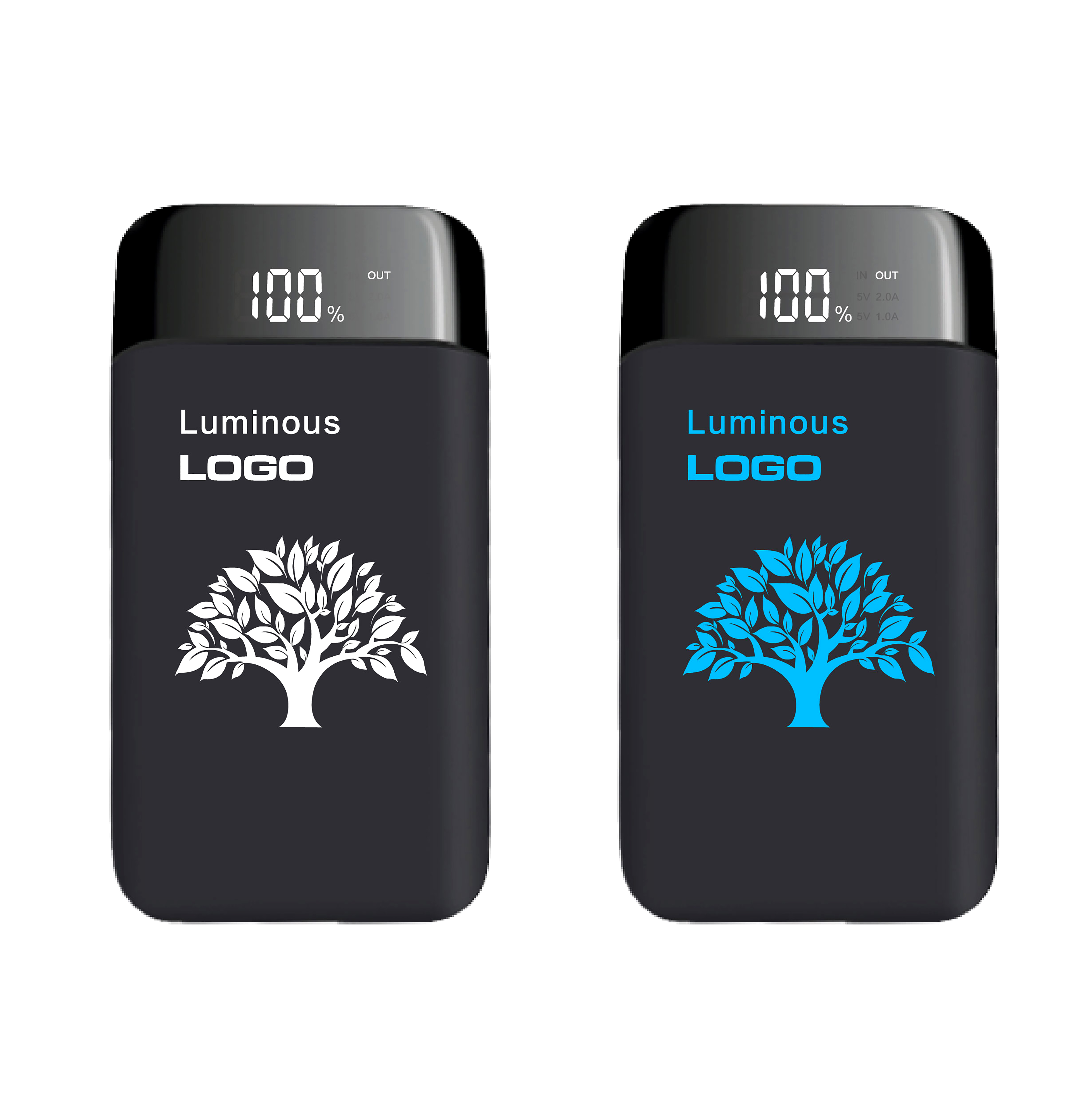 Light Up Logo Power Bank 8000mAh with LCD Display