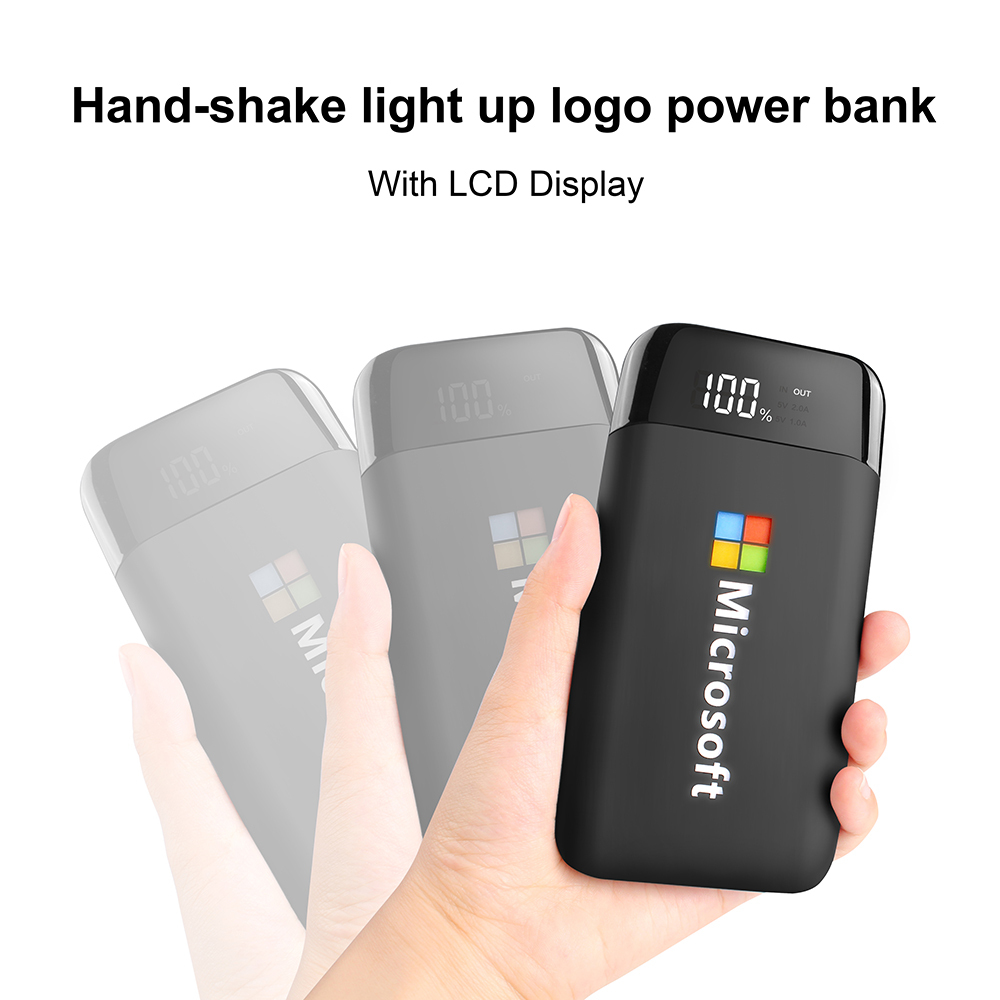 Light Up Logo Power Bank 8000mAh with LCD Display