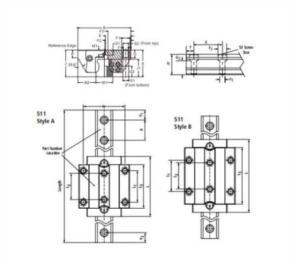 THOMSON linear slide guide block bearing 512P45C3 512P45C3WZ 512P45