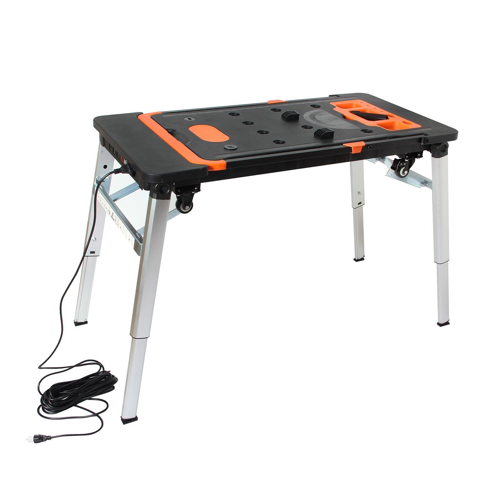 LEADALLWAY 7-in-1 Workbench Folding with Power Outlet and 33FT Long ...