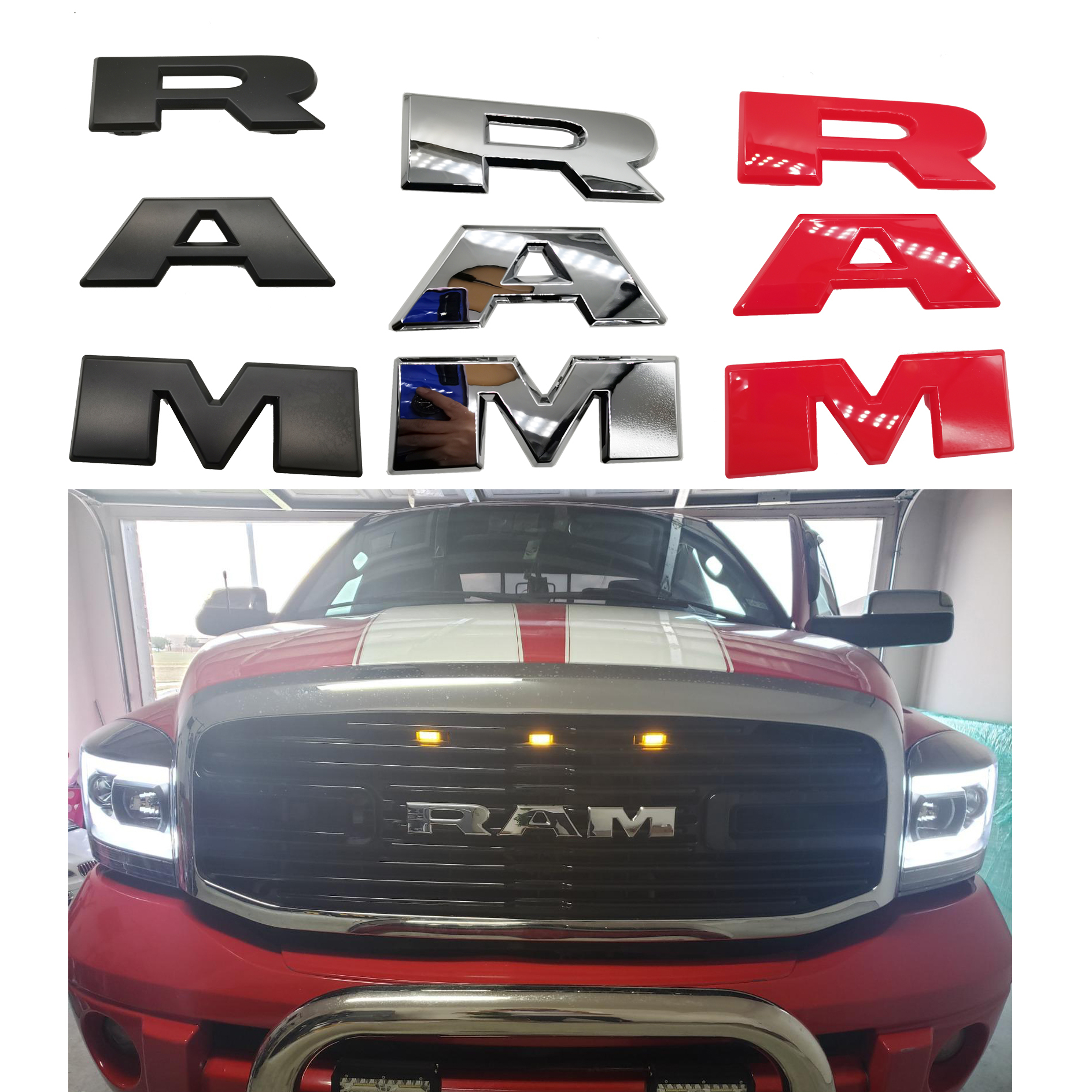 Front Grille Nameplate LETTERS 68311411AA fit 16-20 DODGE RAM 1500 2500 ...