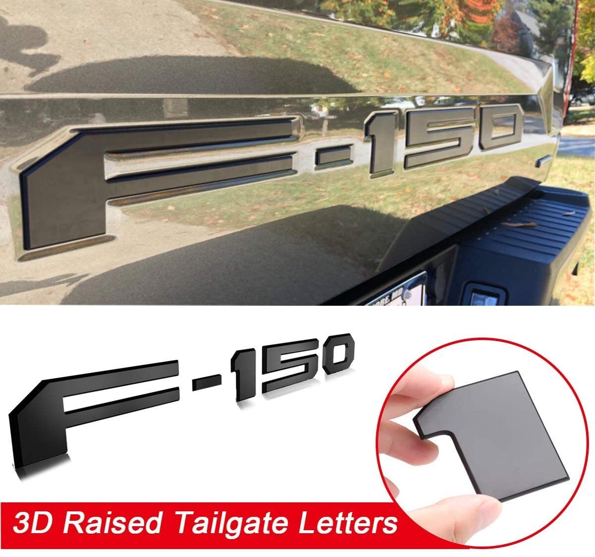 Tailgate 3D Inlay Raised Insert Letters Stickers badge fits 18-20 Ford F150