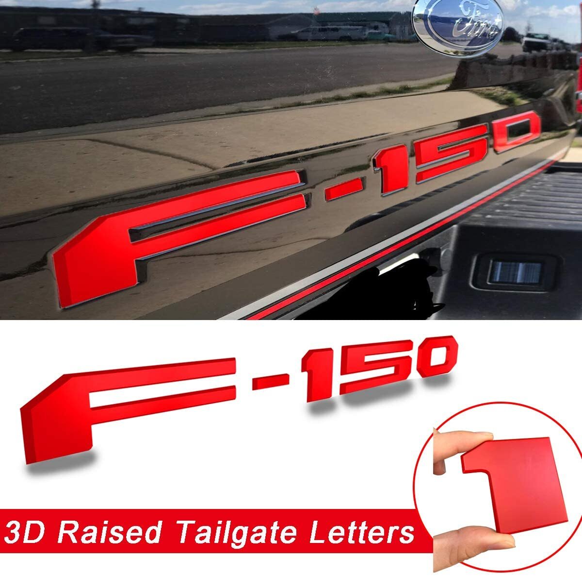 Tailgate 3D Inlay Raised Insert Letters Stickers badge fits 18-20 Ford F150