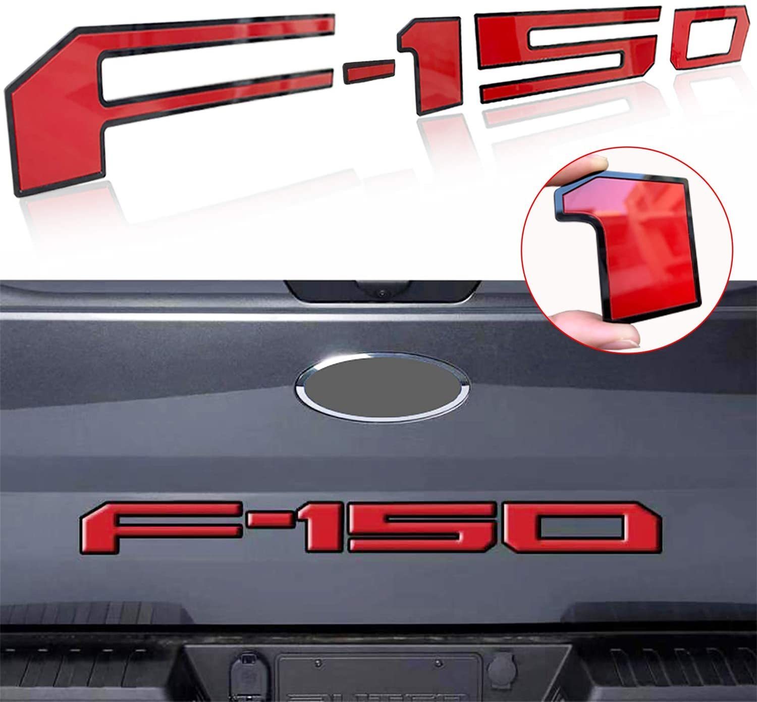 Tailgate 3D Inlay Raised Insert Letters Stickers badge fits 18-20 Ford F150