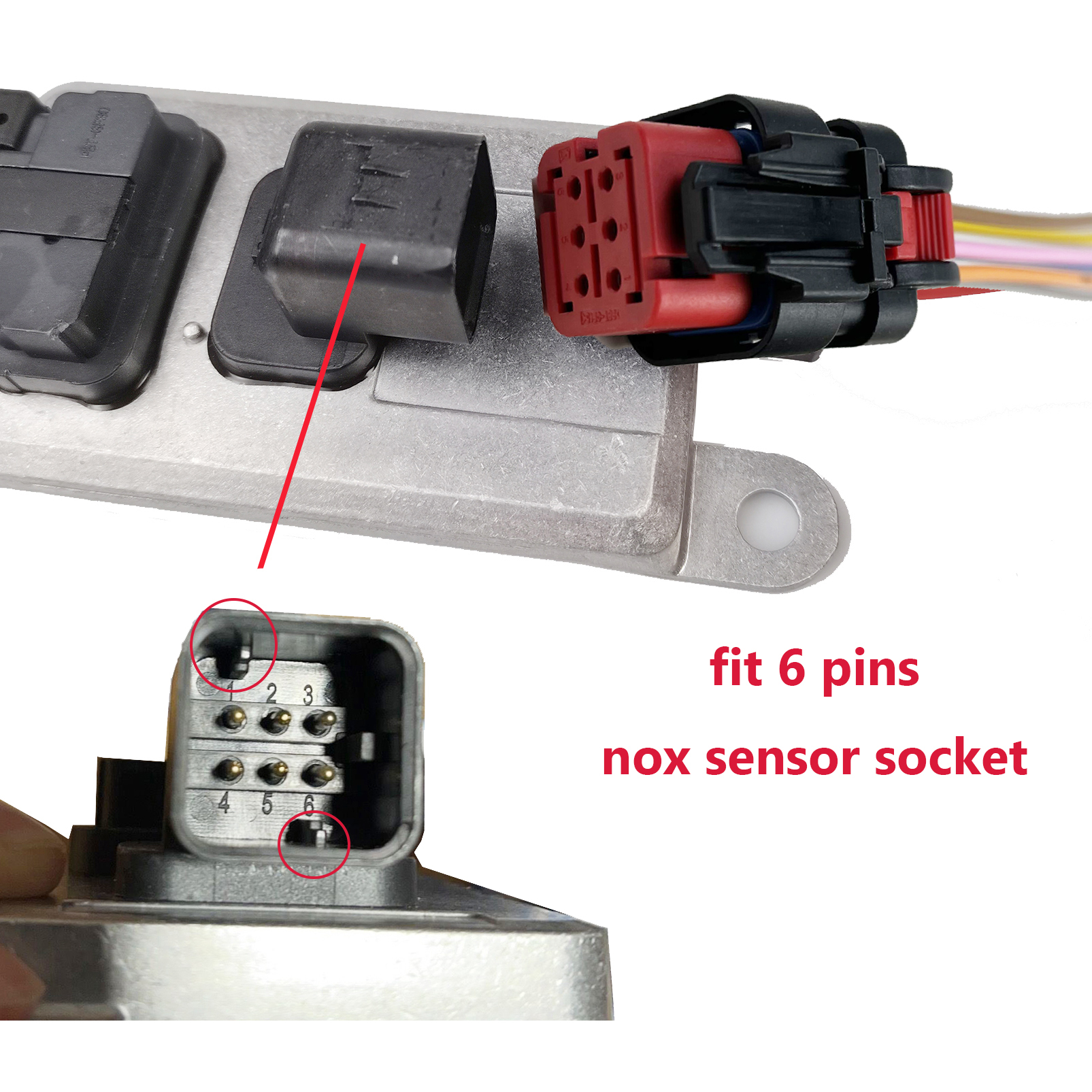 6pins-16 Nitrogen Oxide Sensor NOX Sensor Connect Harness Plug Socket ...