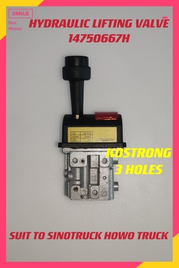 HYDRAULIC LIFTING VALVE 14750667H FOR SINOTRUCK HOWO 3 HOLES