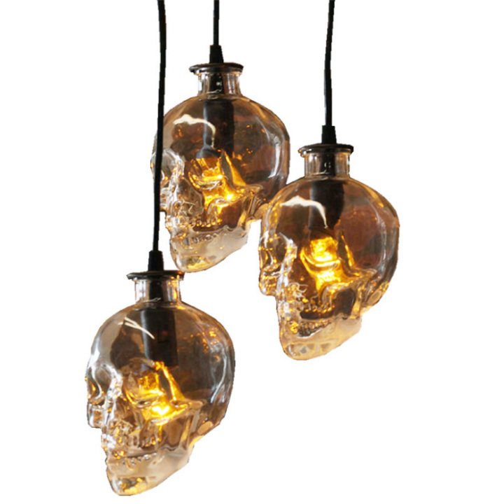 Best Retro LED Hanging Lamp Skull Pendant Light Ceiling Fixtures E14 ...