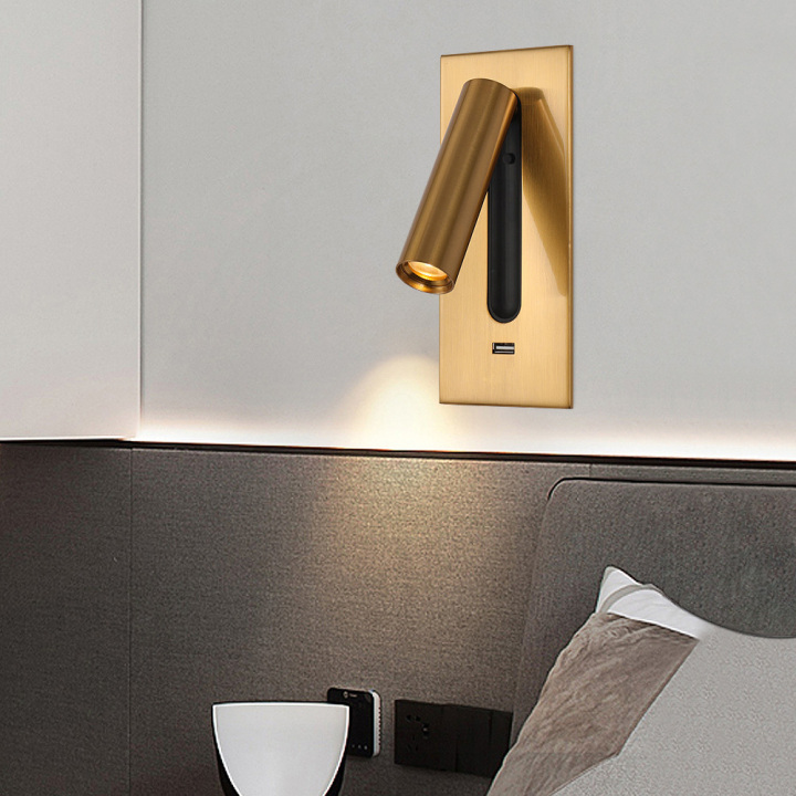 Best 3W LED Bedside Reading Wall Lamp Headboard Reading Light USB Fast ...
