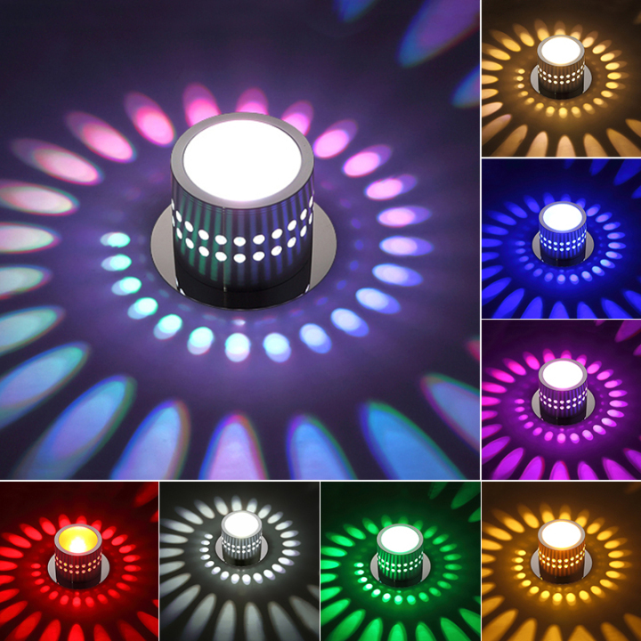 Best Multicolor 3W LED Spiral Ceiling Lamp Modern Decor Wall Light ...