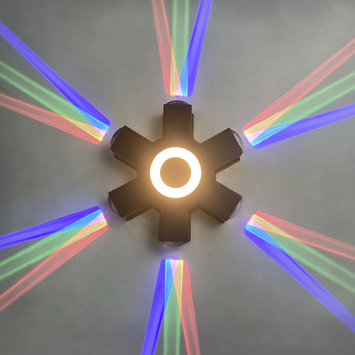 Best LED Outdoor Star Wall Light Building Exterior Lamp Fixture Triple ...