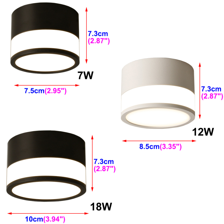 Best LED Acrylic Ceiling Light 360°Glow Round Lamp Fixture Surface ...