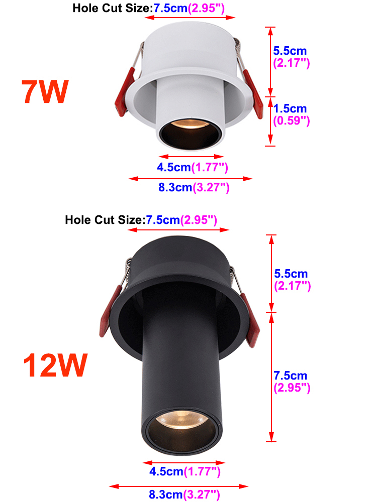 Best COB LED Ceiling Light 3" Anti-glare Spotlight Full Spectrum ...