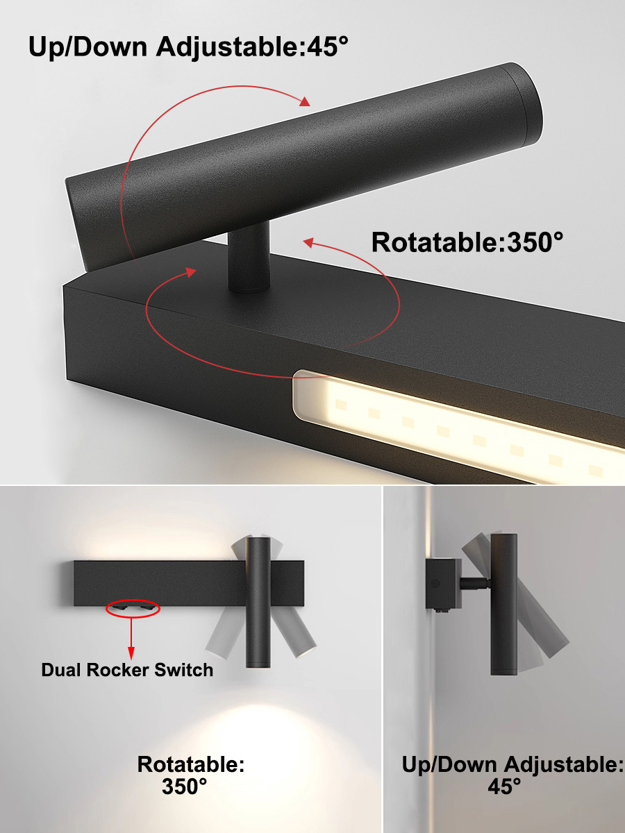 Best 6W COB LED Wall Lamp Swivel Direction Spotlight Bedroom Bedside ...