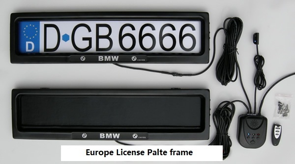 Europe Car Automatic License Plate Cover Up Frame with remote control car licence plate cover camera blocker on sale