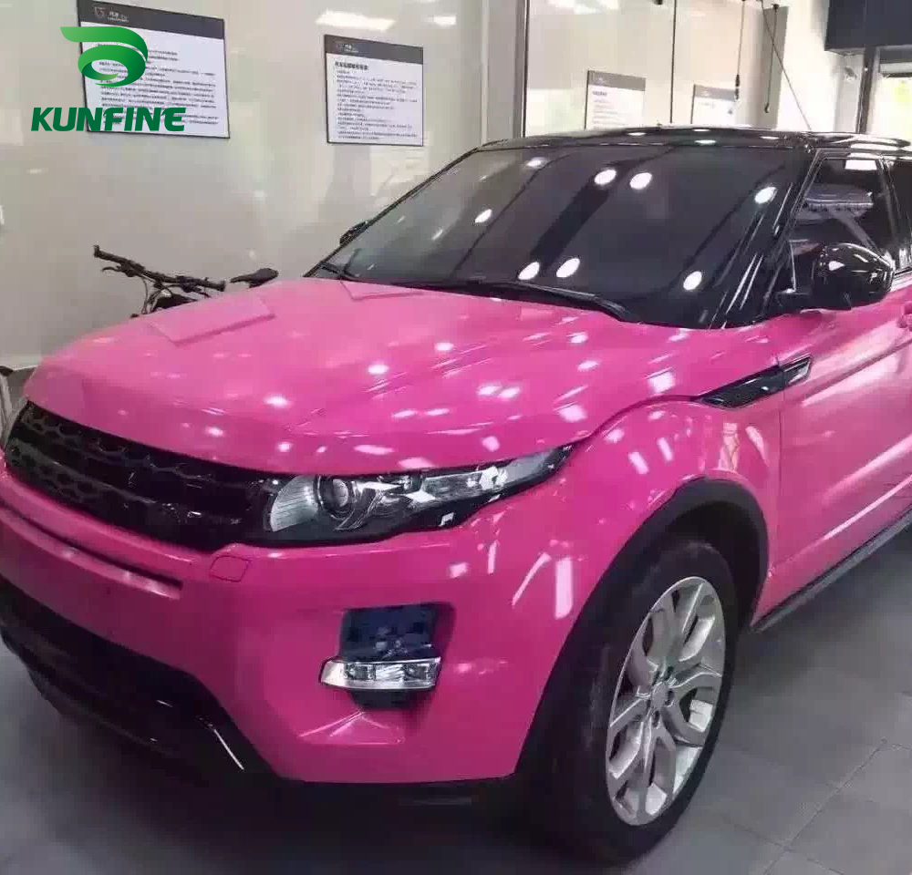 Car Styling Wrap Supper gloss Rose red Car Vinyl film Body Sticker Car ...