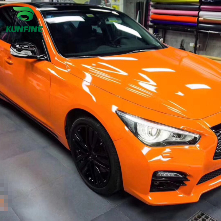 Car Styling Wrap Supper gloss orange Car Vinyl film Body Sticker Car ...