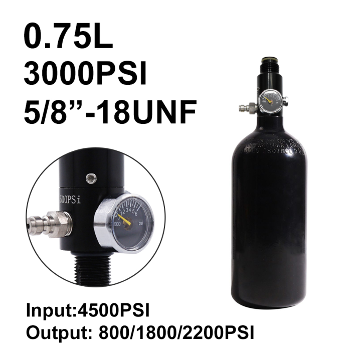 4500Psi 300Bar 0.75L 48ci Aluminum Cylinder High Pressure Tank HPA Tank ...