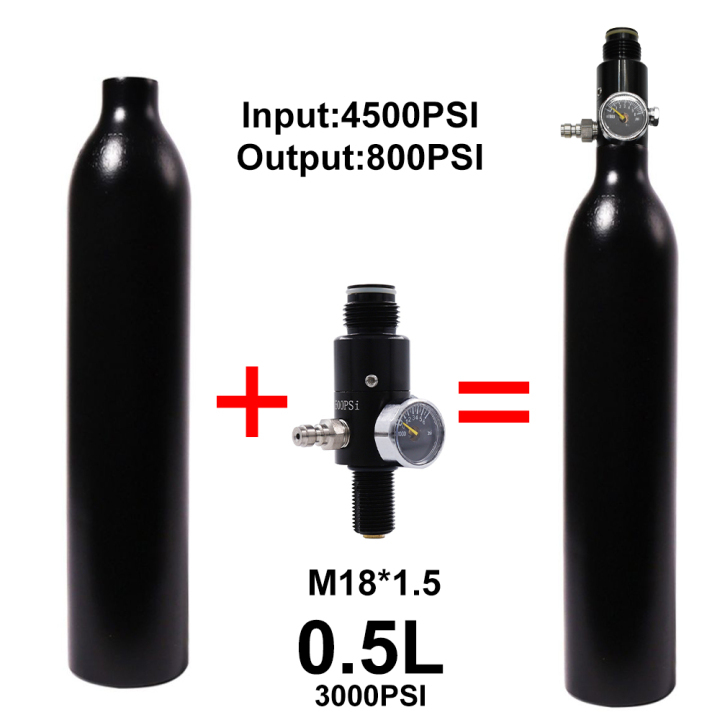 TUXING 4500Psi 300Bar 0.5L Aluminum Cylinder High Pressure Tank HPA ...
