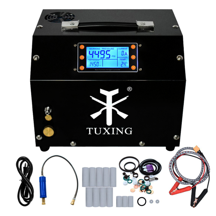 TUXING TXET063 PCP Air Compressor Auto Stop 12V 300Bar Digital Control