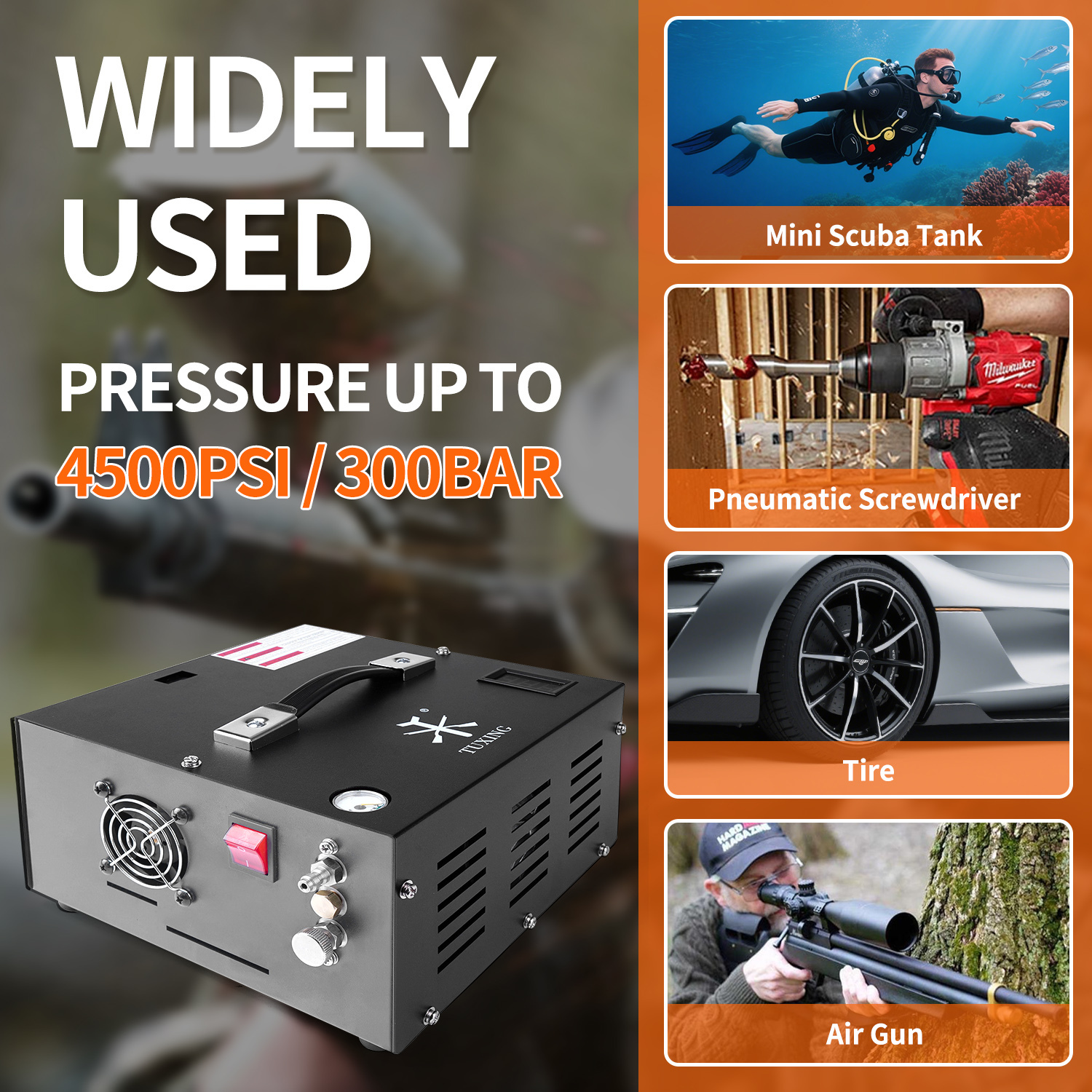 Pcp Air Tank TUXING PCP Air Compressor 4500Psi | Portable High Pressure ...