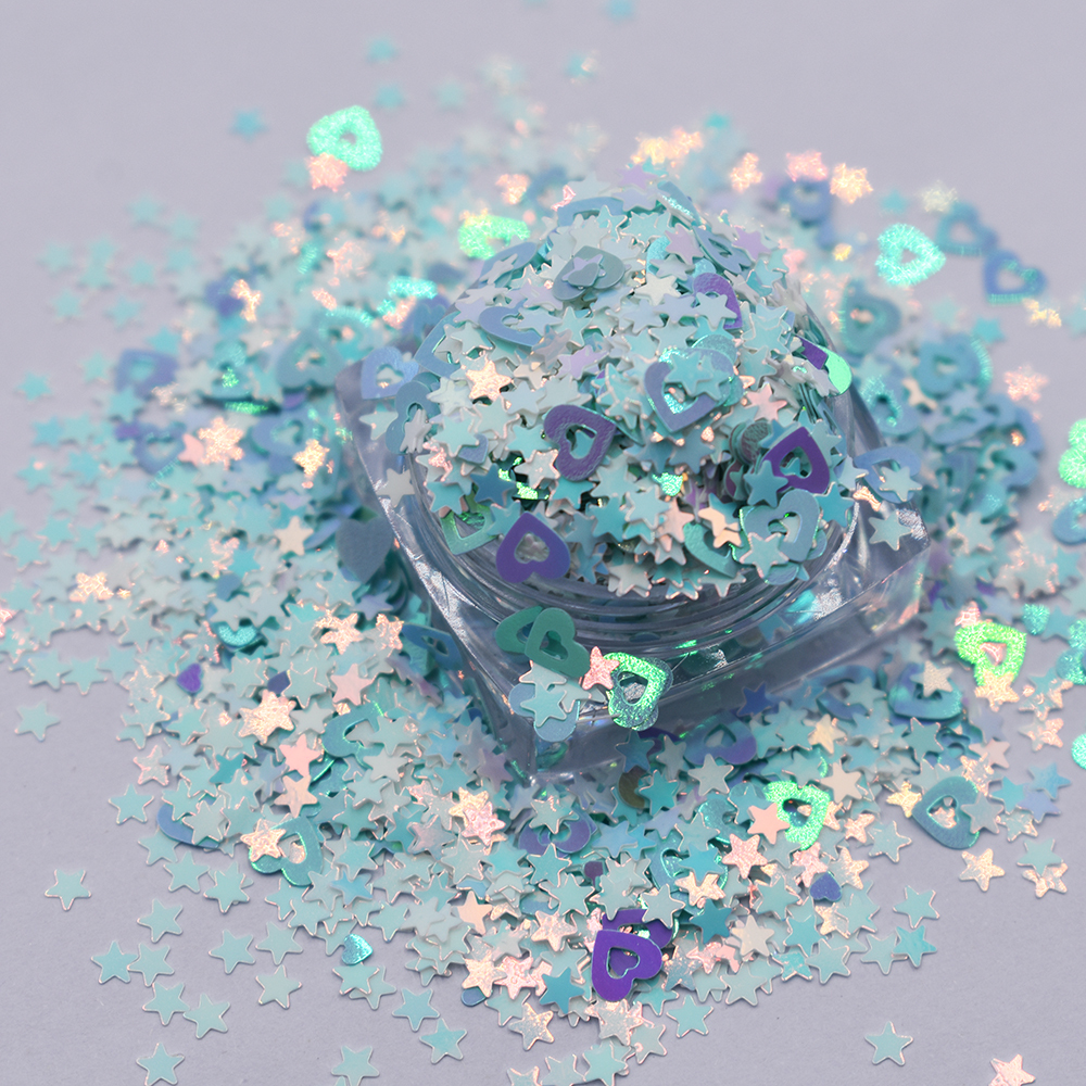 different shapes mixes glitter